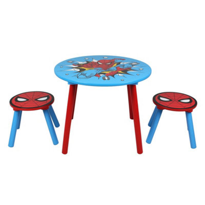 Disney Marvel Spider-Man Table And Stool Set For Kids (2 Stools ...