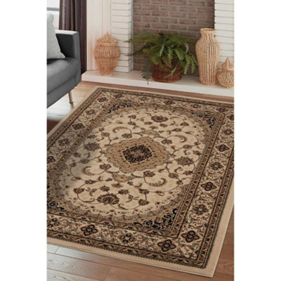 Melrose Classic Traditional Cream Vintage Area Rug 160/230Cm by B&Q ...