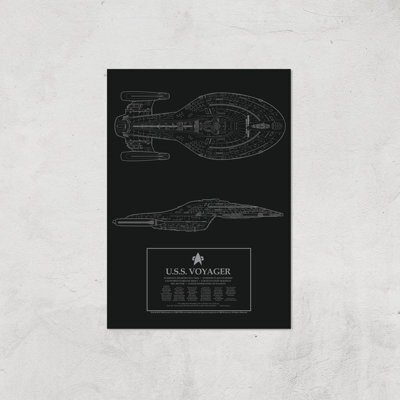 Warner Brothers Official Star Trek Starfleet U.s.s. Voyager Art Print ...