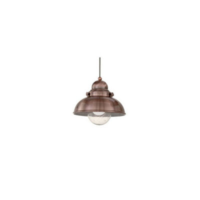 Ideal Lux Cantina 1 Light Large Dome Ceiling Pendant Copper, E27 by B&Q ...