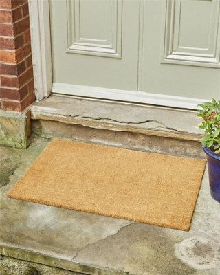 MUD STOPPER Astley Plain Rectangle Doormat Natural Non-Slip Pvc Backing ...