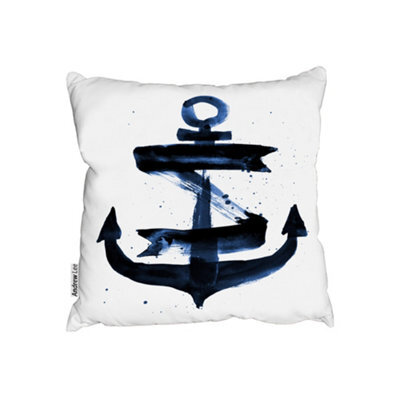 Andrew Lee Cushions - Watercolour Anchor (Cushion) / 45Cm X 45Cm by B&Q ...