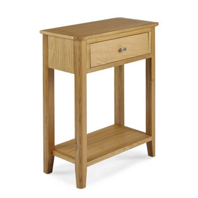 Alba Oak Telephone Table With Drawer - By Roseland Furniture by B&Q ...