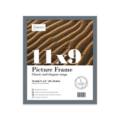 11X9 Grey Picture Frame (27.9 X 22.9Cm) Poster, Photo, Artwork, Gallery ...