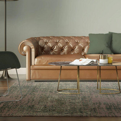 Forest Green Abstract Easy To Clean Modern Dining Room Bedroom And ...