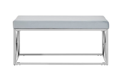 Premier Housewares Interiors By Premier Allure Powder Blue Bench by B&Q ...