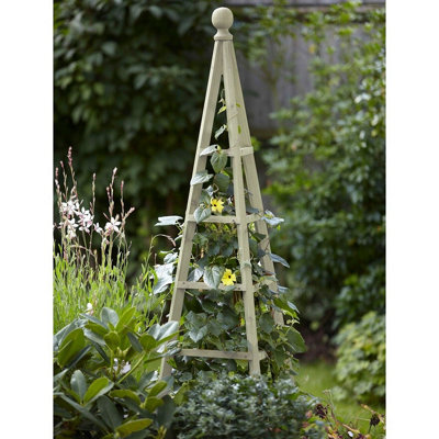 Wooden Garden Obelisk - Triangular Outdoor Support Structure Climbing ...