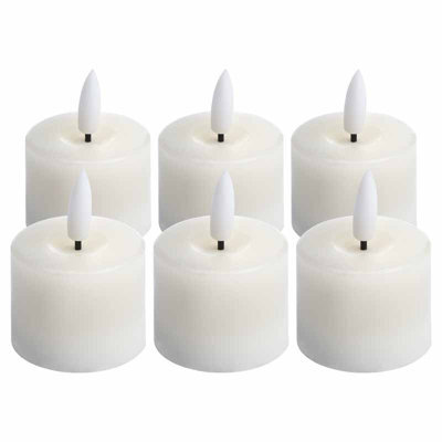 Luxe Collection Set Of 6 Natural Glow Led Tealight Candles by B&Q ...
