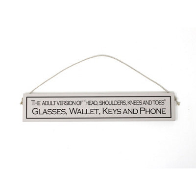 Wit With Wisdom Grey Witty Quote Wooden Hanging Sign - Adult Kids ...