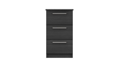 Midas Three Drawer Bedside Table Graphite Woodgrain by B&Q | ufurnish.com