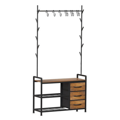 Leader Accessories Hallway Coat Stand Industrial Rack Free Standing ...