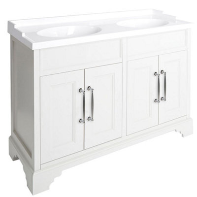 Homestylestore Antique White 1210mm Bathroom Vanity Unit With Double ...