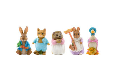 Beatrix Potter Set Of 5 Cane Or Stake Toppers Peter Rabbit, Tom Kitten, Mrs Tiggy Winkle, Hunca ...