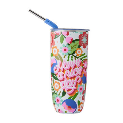 Swell S'well Steffi Lynn Tumbler With Straw, Vibrant Floraltravel Water ...