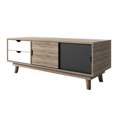LPD Scandi Oak Tv Unit - Mdf - L45 X W120 X H48 Cm - Grey by B&Q ...