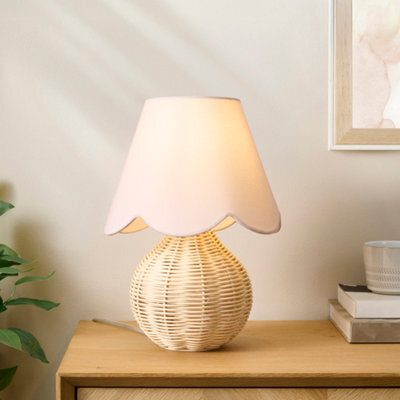 Harbour Studio Carnival Scalloped Round Matt Ivory Table Lamp by B&Q ...