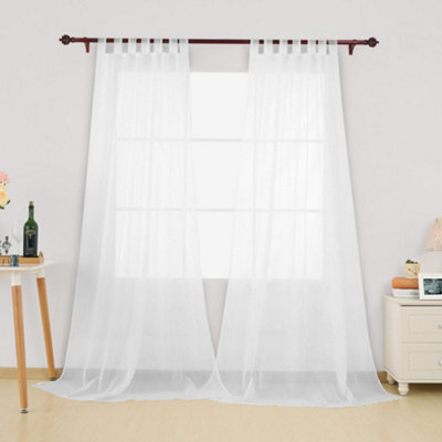 Deconovo Semi Transparent Back Tab Top Curtains Voile Sheer Voile Sheer ...