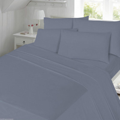 Homes & Linen Flannelette Flat Bed Sheets 100% Brushed Cotton Thermal ...