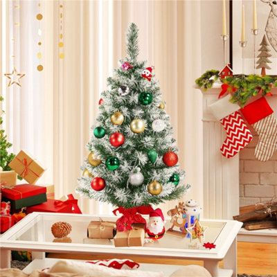 Yaheetech 3Ft Frosted Tabletop Artificial Christmas Tree With Cement ...