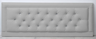 Comfy Deluxe 5Ft 20Inch Silver Leather Miami Chesterfield With Crystal ...