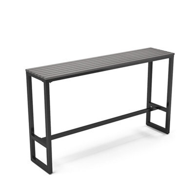 Living And Home Grey Modern Rectangular Metal Frame Wpc Garden Bistro ...