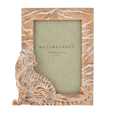 "Naturecraft Wood Effect Tiger Photo Frame 4"" X 6""" by B&Q | ufurnish.com