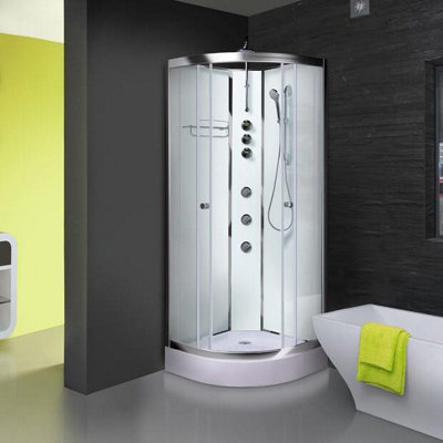 Aqualusso Opus Ilock 800 Hydro Shower Cubicle 800mm X 800mm Polar White ...