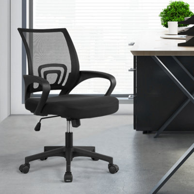 Yaheetech Ergonomic Mid-Back Mesh Office Chair - Black by B&Q ...