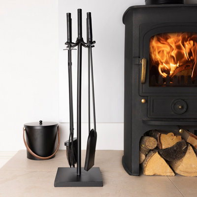 Charles Bentley Redbud Fireside Companion Set Iron Tool Stand Aluminum ...