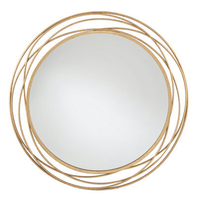 Pacific Lifestyle Antique Gold Metal Swirl Round Wall Mirror by B&Q ...
