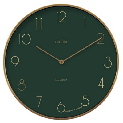 Acctim Madison Wall Clock Quartz Modern Brushed Metal Case Foil ...