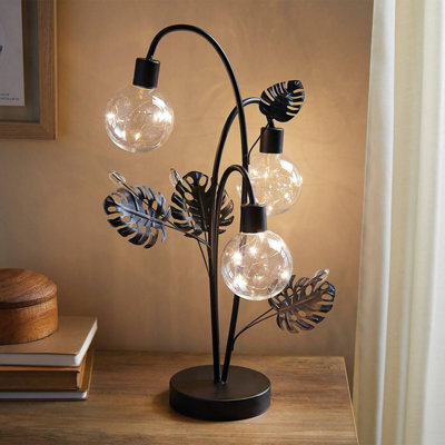 Free Standing Fern Lamp Ambient Led Globe Light Battery Operated Art ...