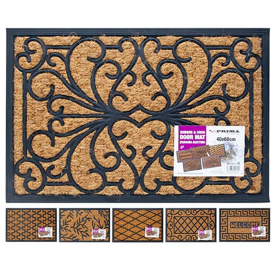 New Heavy Duty Non Slip Door Mat Panama Home Welcome Rubber Foot Mat ...