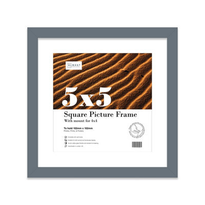 "5X5"" Grey Picture Frame - 5X5"" Square Frame With 4X4"" Mount For 5X5 ...