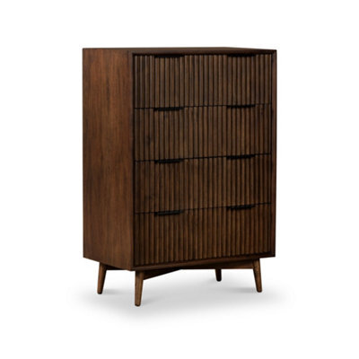 Oskar 4 Drawer Tall Grooved Chest - By Roseland Furniture by B&Q ...