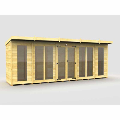 Buttercup Farm 18Ft X 4Ft Pent Summer House (Full Height Window) - Wood ...
