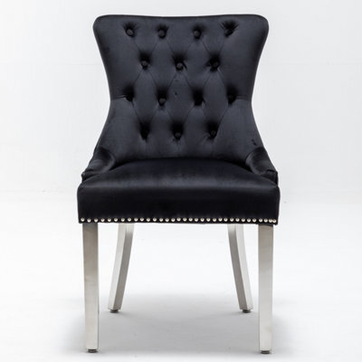 Modernique A Pair Black Velet Nicole Back Tuffted Lion Knocker Back ...