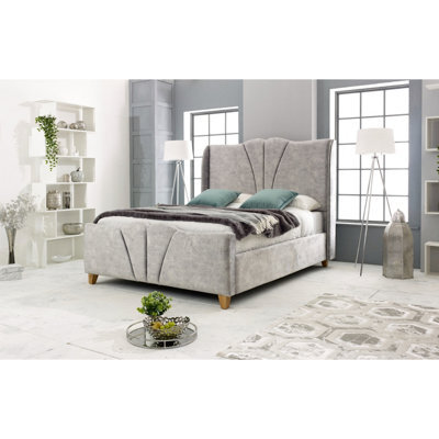 Artrek Marble Bed Frame With Winged Headboard - Silver by B&Q ...