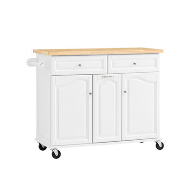 Sobuy Kitchen Trolley With 3 Drawers 115X46X90.5Cm Industrial Fkw100-Nw ...