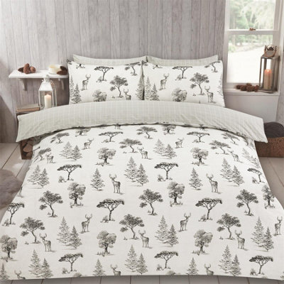 Ohs Stag Tree Reversible Bedding Set Xmas Duvet Cover With Pillowcase ...