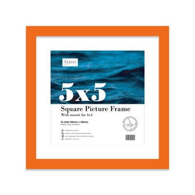 "5X5"" Orange Picture Frame - 5X5"" Square Frame With 4X4"" Mount For ...