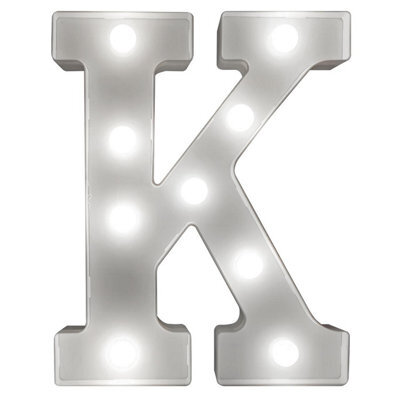 Battery Powered 3D Letter K Led Light - Freestanding Or Wall Mounted ...