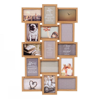 DEENZ 15 Pictures Multi Aperture Photo Frame For 15 Photos Holds 6X4 ...