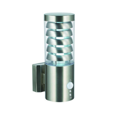 Luminosa Lighting Luminosa Tango Outdoor Wall Pir Ip44 Brushed Stainless Steel by B&Q | ufurnish.com