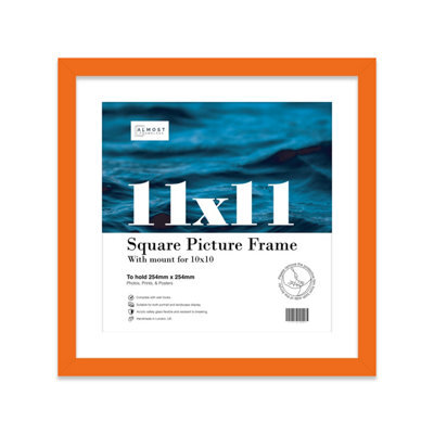 "11X11"" Orange Picture Frame - 11X11"" Square Frame With 10X10"" Mount ...