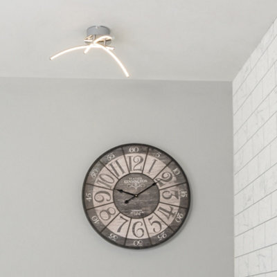 Litecraft Stema Silver 3 Arm Led Flush Ceiling Light by B&Q | ufurnish.com