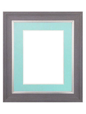 Frames By Post Scandi Slate Grey Frame With Blue Mount For Image Size 4 ...