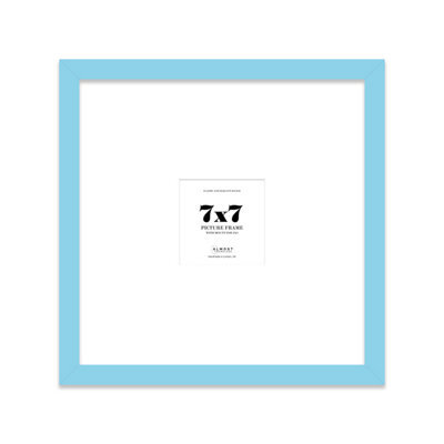 "7X7"" Light Blue Picture Frame - 7X7"" Square Frame With 3X3"" Mount ...