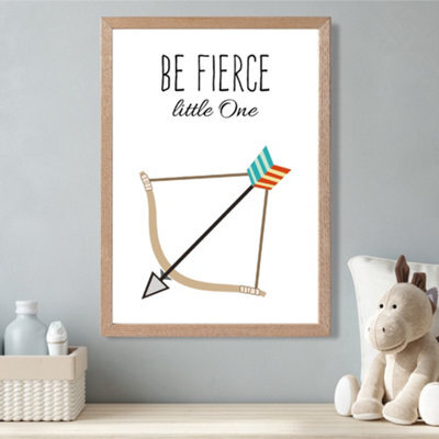 Artze Wall Art Be Fierce Arrow Tribal Quote Framed Print Size: A3 With ...