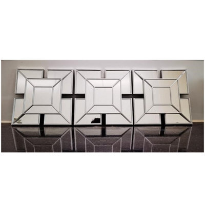 Wall Mirrors Decorative Set Of 3 Art Deco Style Mirrors 1920 Design ...